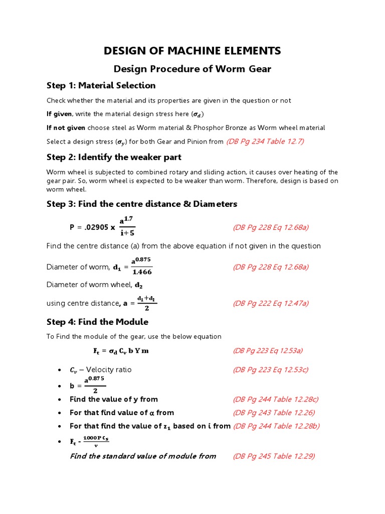 DME 2 Design of Worm Gear | PDF | Gear | Civil Engineering