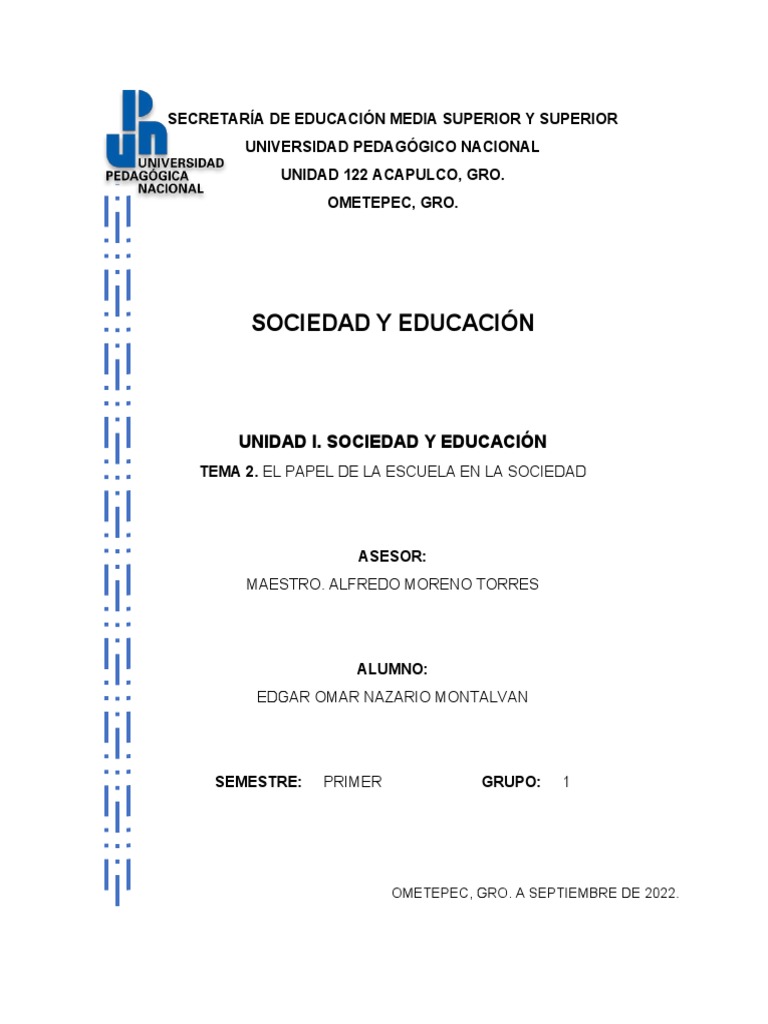 Tema 2. El Papel de La Escuela en La Sociedad | PDF