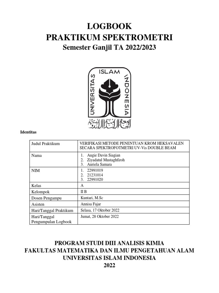 Augie Davin Siagian - Verifikasi Metode Penentuan Krom Heksavalen ...