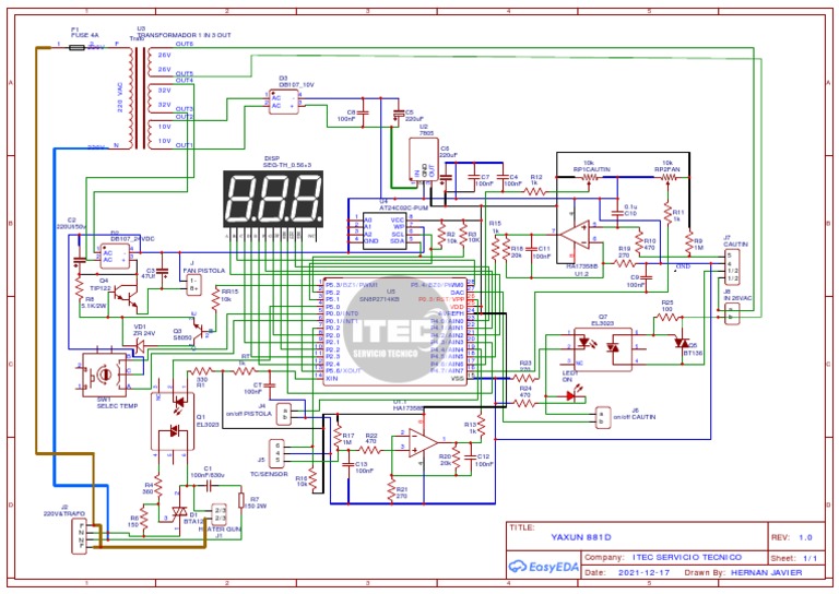 Schematic - YAXUN 881D+ - 2022-01-01 | PDF