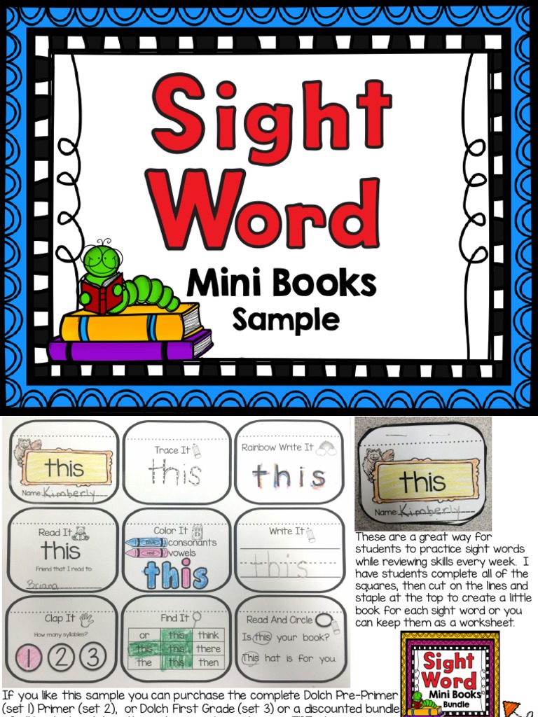 Sight Word Mini Books Sample | PDF | Consonant | Syllable