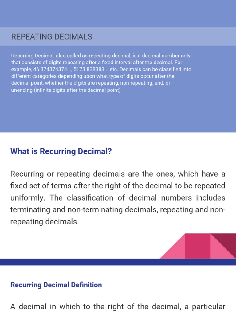 Repeating Decimals | PDF | Decimal | Numbers