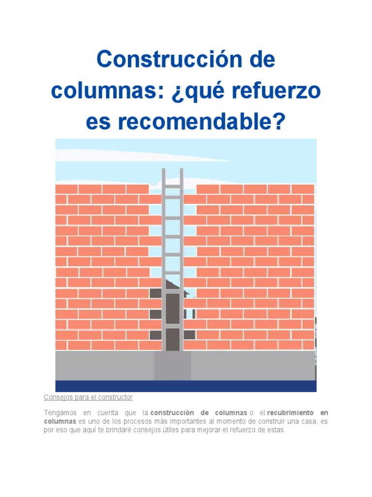 Refuerzo y construcción de columnas | PDF | Hormigón | Ingeniería ...