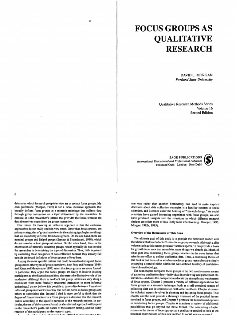 Focus Groups As Qualitative Research | PDF | Focus Group | Qualitative ...