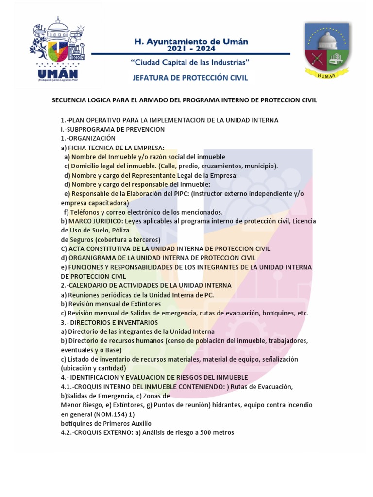 Orden Logico de Pipc | PDF | Defensa Civil | La seguridad