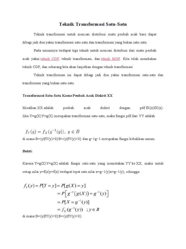 Teknik Transformasi Satu-Satu | PDF