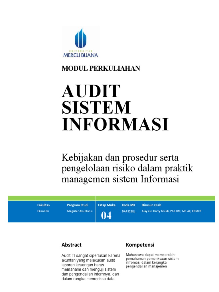 Modul Audit Sistem Informasi (TM4) | PDF