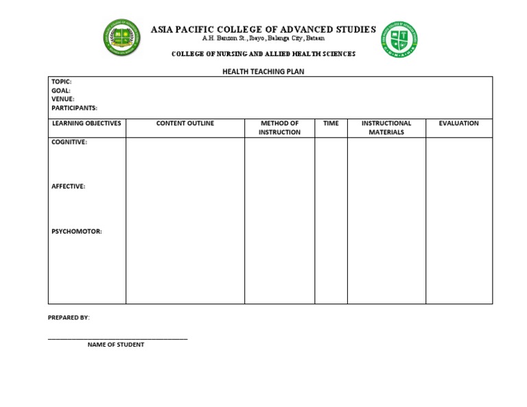 Health Teaching Plan | PDF