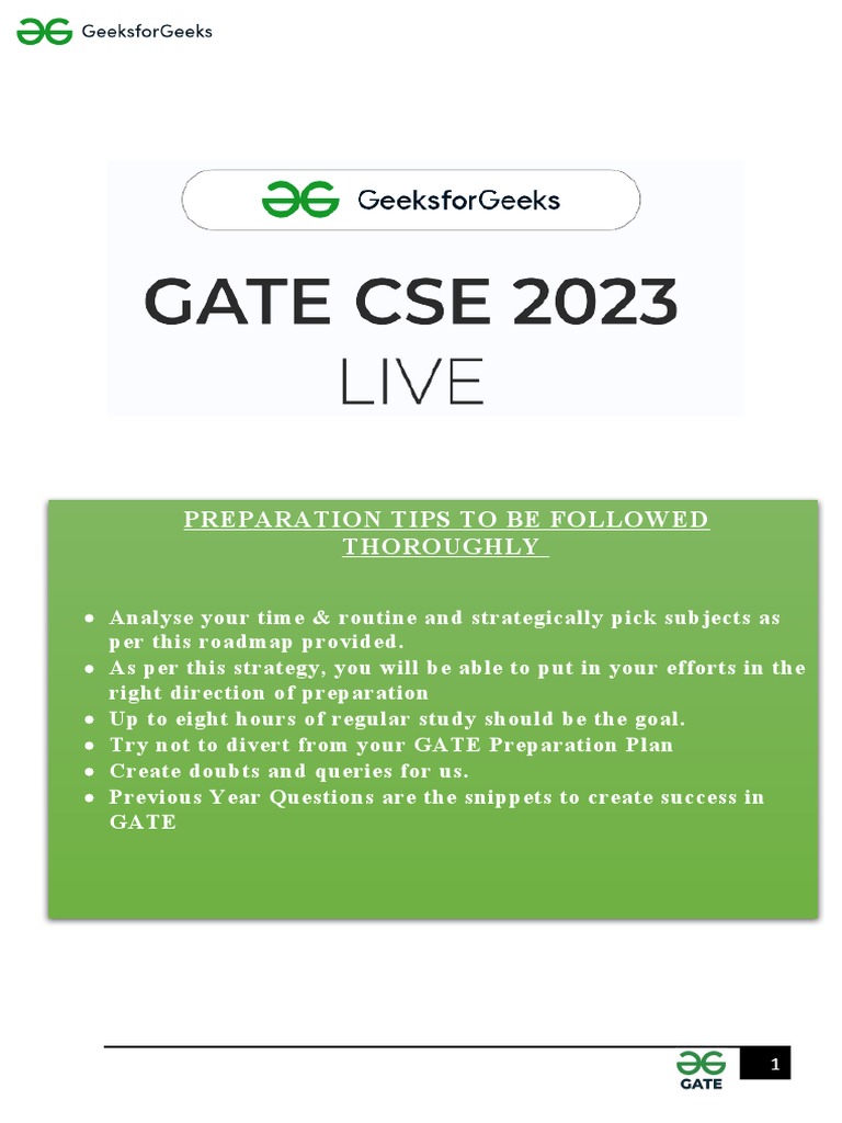 Gate 2023 Roadmap Pdf Parsing Scheduling Computing