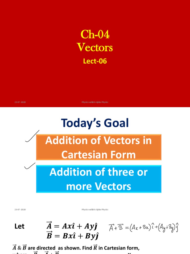 Class 11 Alpha Physics - Chapter 04 - Vectors (Lect-06) | PDF ... Class 11 Alpha Physics - Chapter 04 - Vectors (Lect-06) | PDF ...