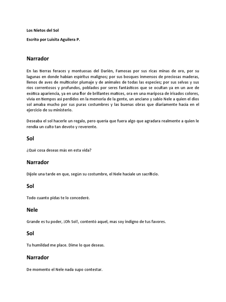 Script de Los Nietos Del Sol | PDF