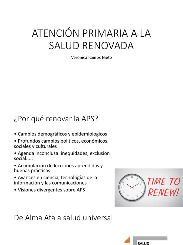 Aps Renovada Presentación | PDF | Sistema de salud | Organización Panamericana de la Salud