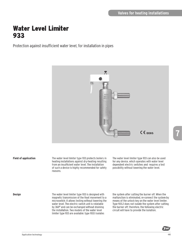 Water Level Limiter 933 | PDF | Switch | Water