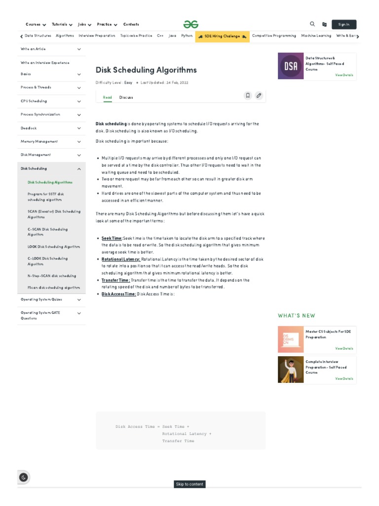 Disk Scheduling OS | PDF | Scheduling (Computing) | Hard Disk Drive