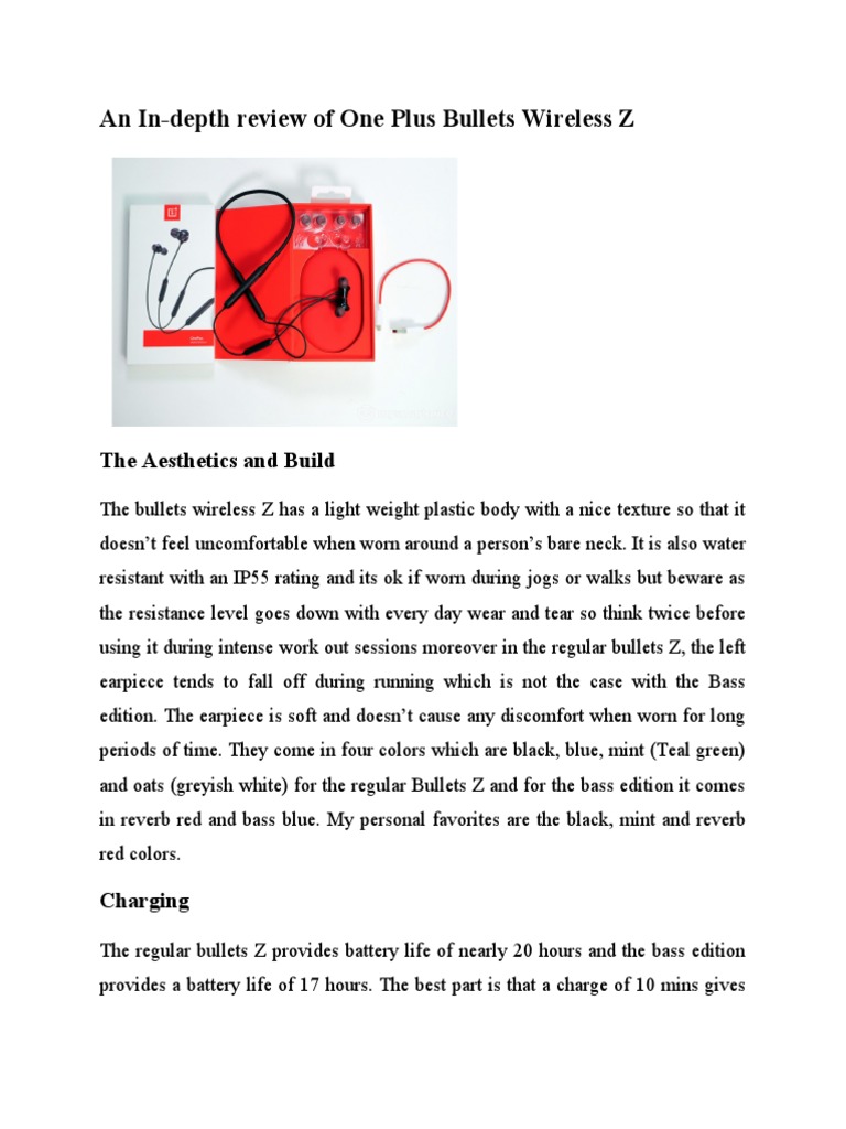 One Plus Bullets Wireless Z Review by Joshin | PDF | Headphones ...