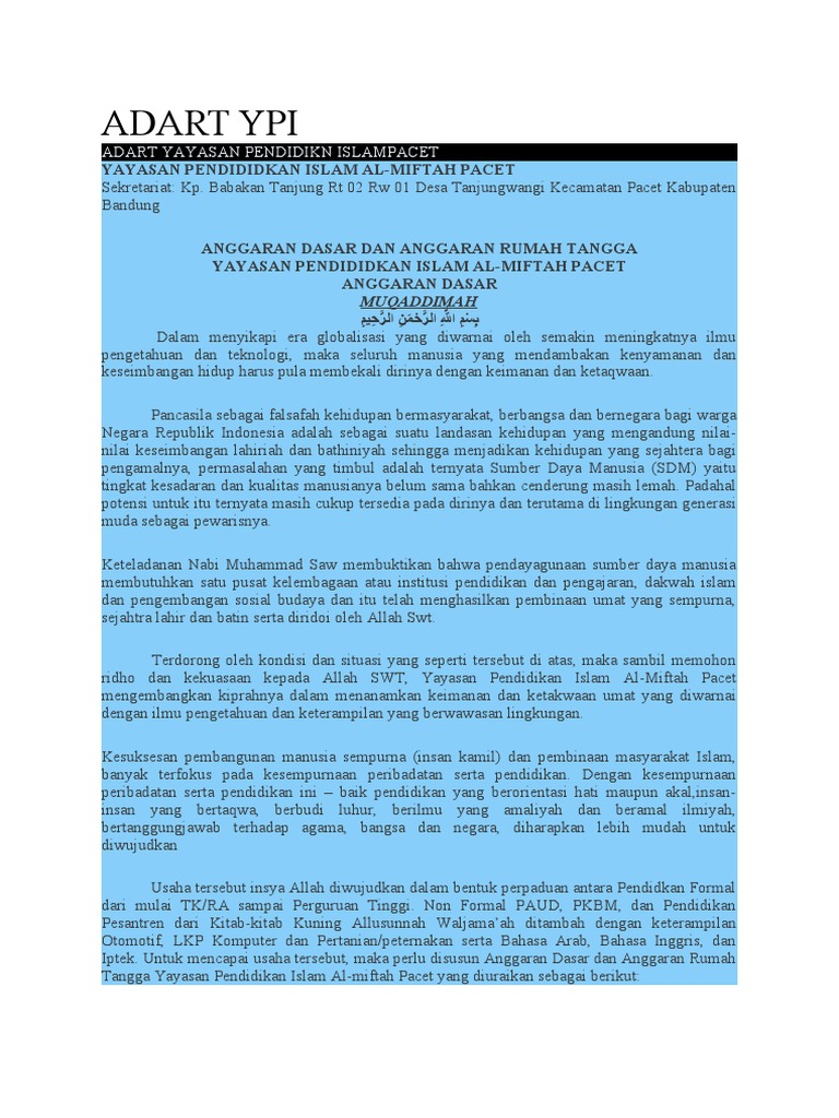 AD ART Yayasan | PDF