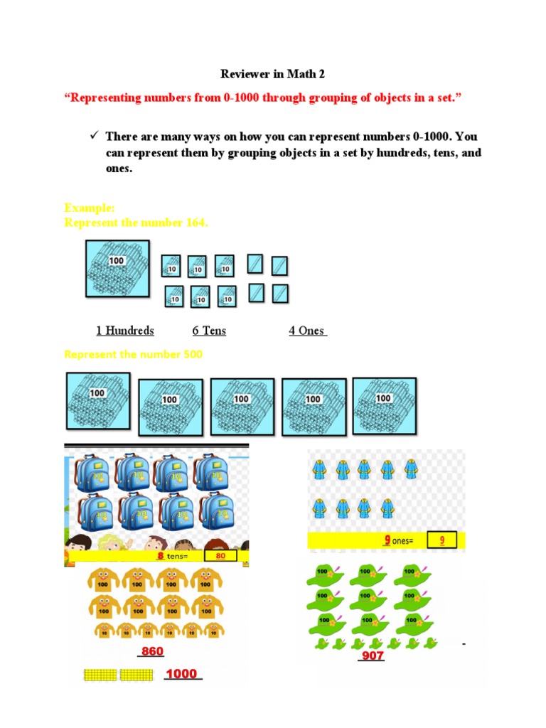 Representing Numbers Through Grouping of Objects and Place Value | PDF ...