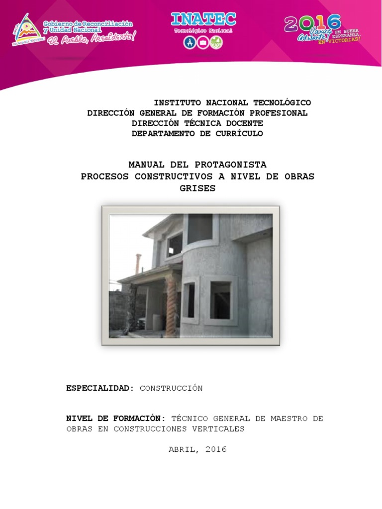 Manual Procesos Constructivos A Nivel de Og | PDF | Topografía | Hormigón