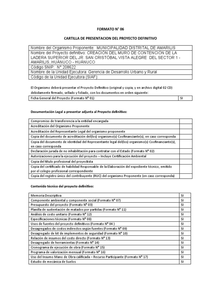 Formato #06 Ok | PDF | Presupuesto