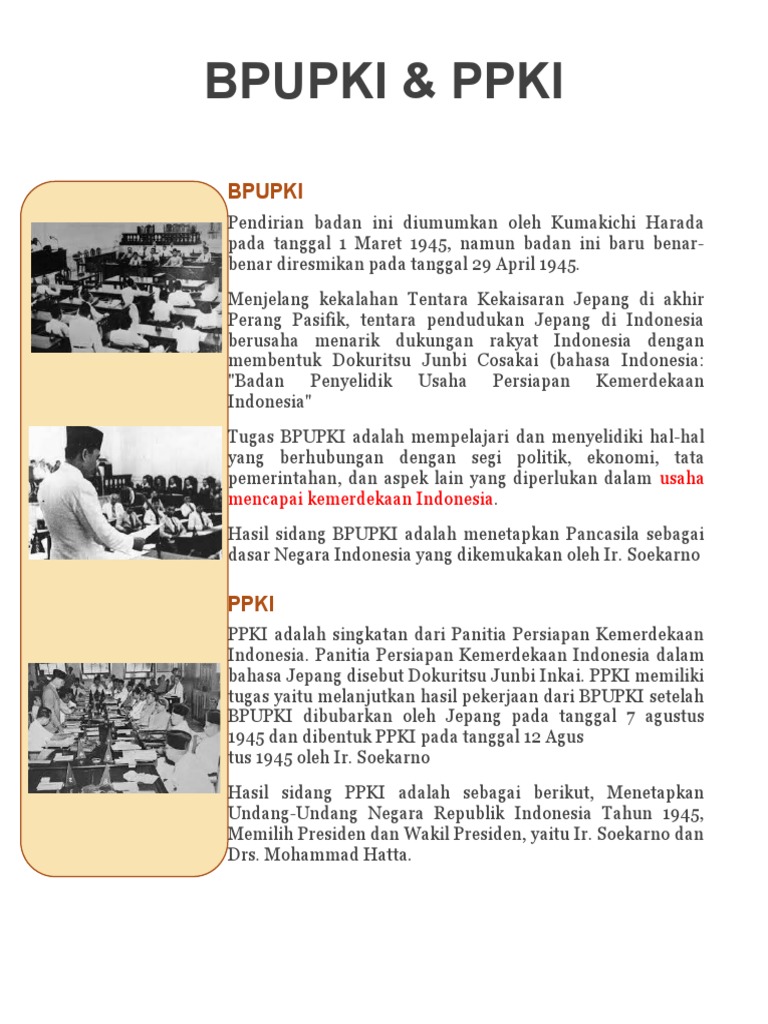 BPUPKI, PPKI Dan Proklamasi Kemerdekaan | PDF