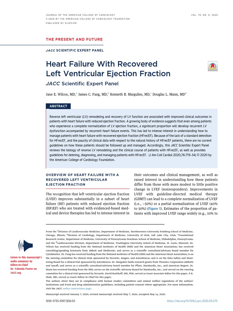 J Jacc 2020 05 075-3 | PDF | Heart Failure | Ejection Fraction