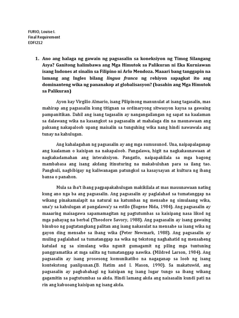 Pinal Na Rekisito | PDF