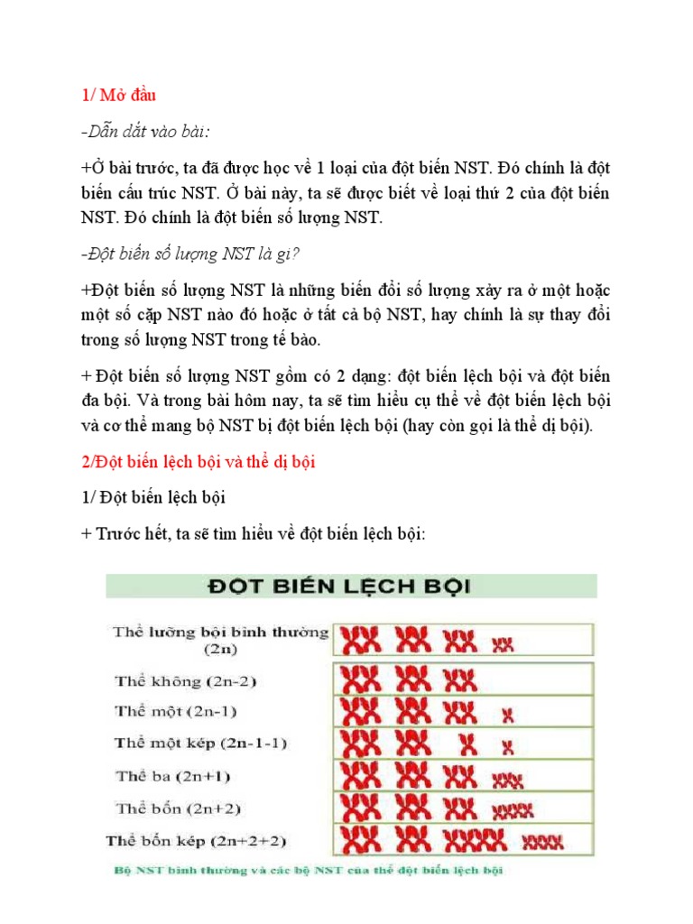 đột biến số lượng NST | PDF