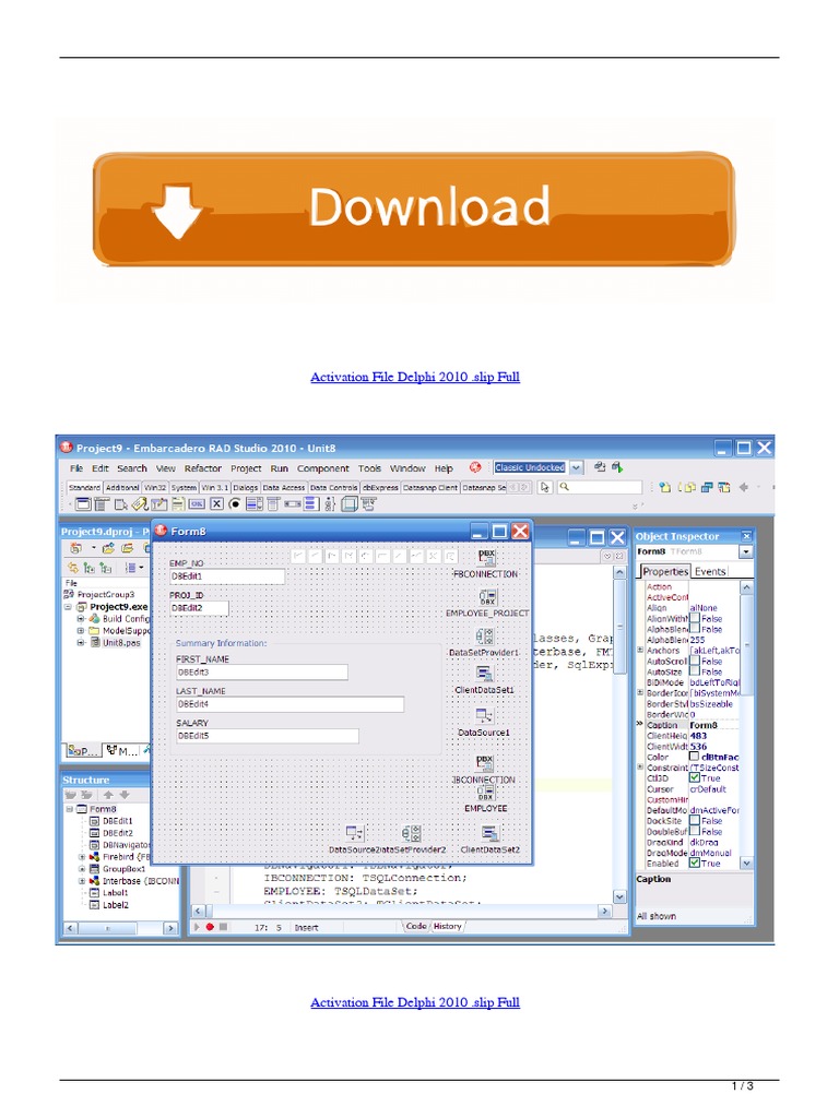 Activation File Delphi 2010 Slip Full | Download Free PDF | Computer File | Software Development