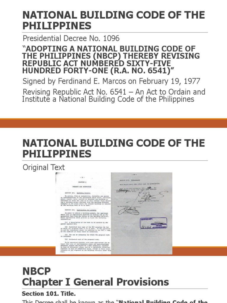Module 1 - National Building Code of The Philippines - Part 1 | PDF ...