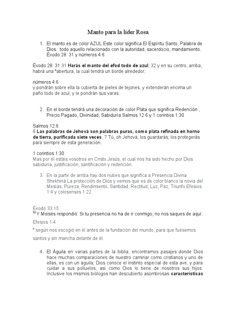 Significado del Manto de Rosa | PDF | Libro del éxodo | eucaristía
