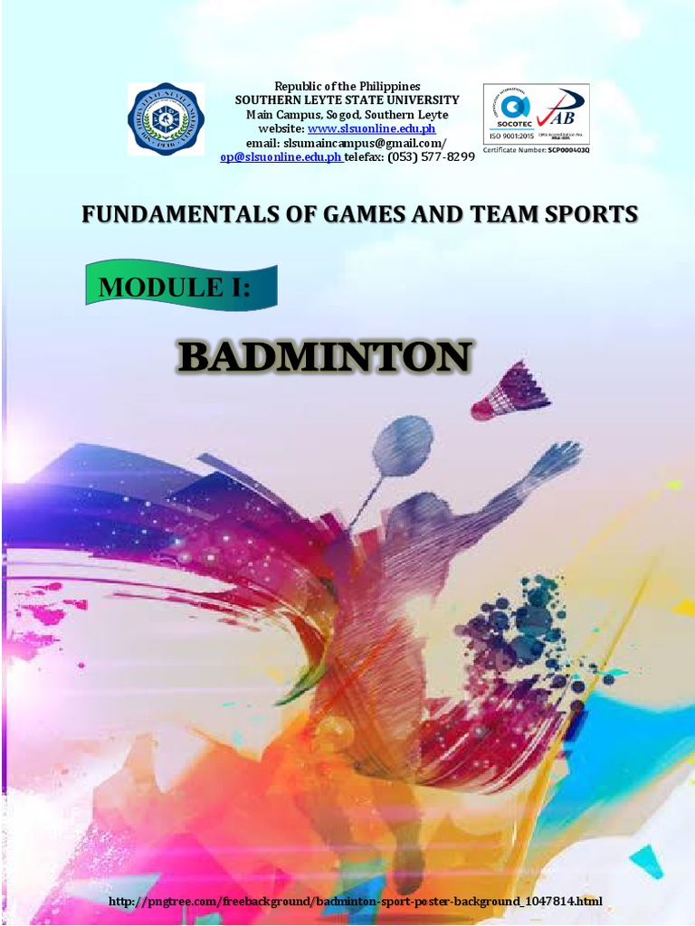 Badminton Pe 201 Module 1 - Finalllllllllllllll | PDF | Athletic Sports