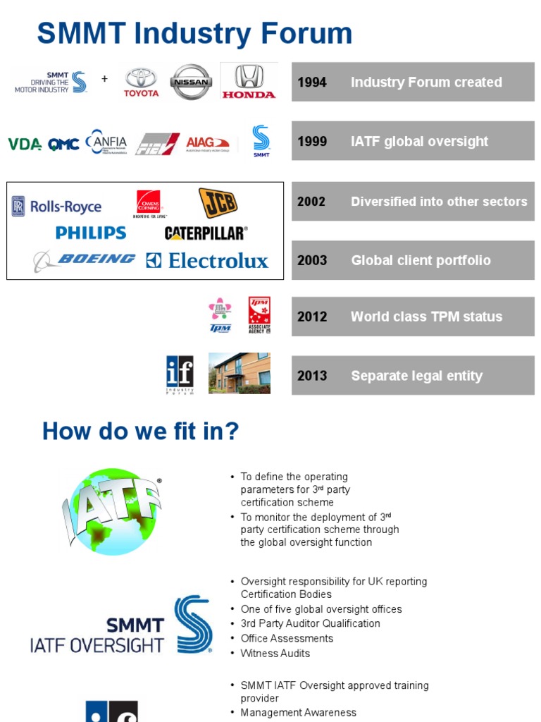 Overview of SMMT Industry Forum: History, Services, Training Courses ...