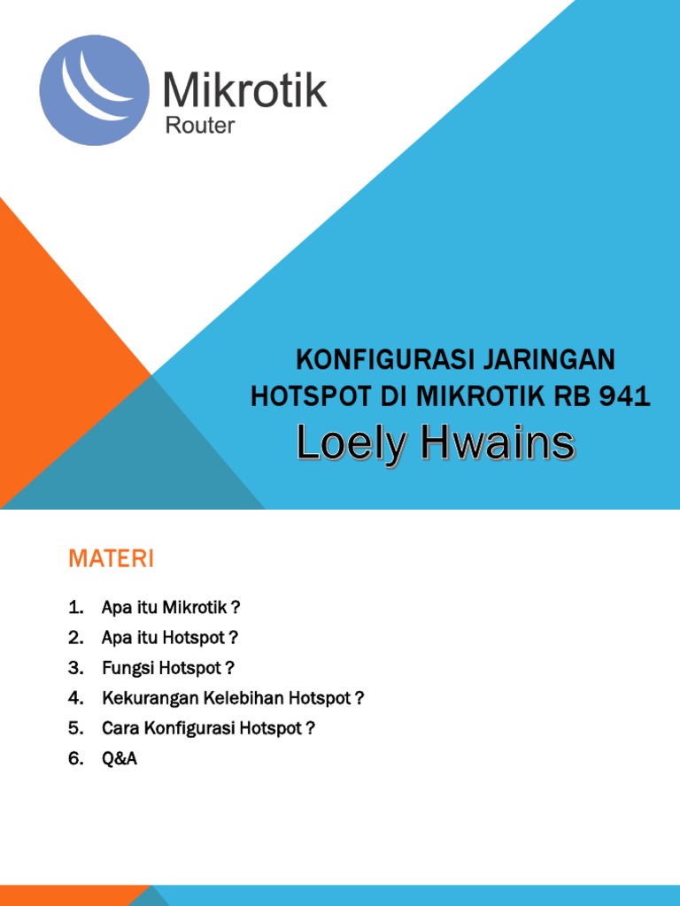 Konfigurasi Hotspot MikroTik | PDF | Komputer