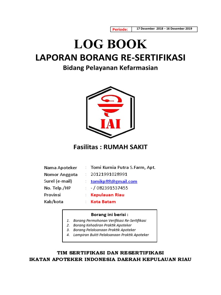Log Book: Laporan Borang Re-Sertifikasi | PDF