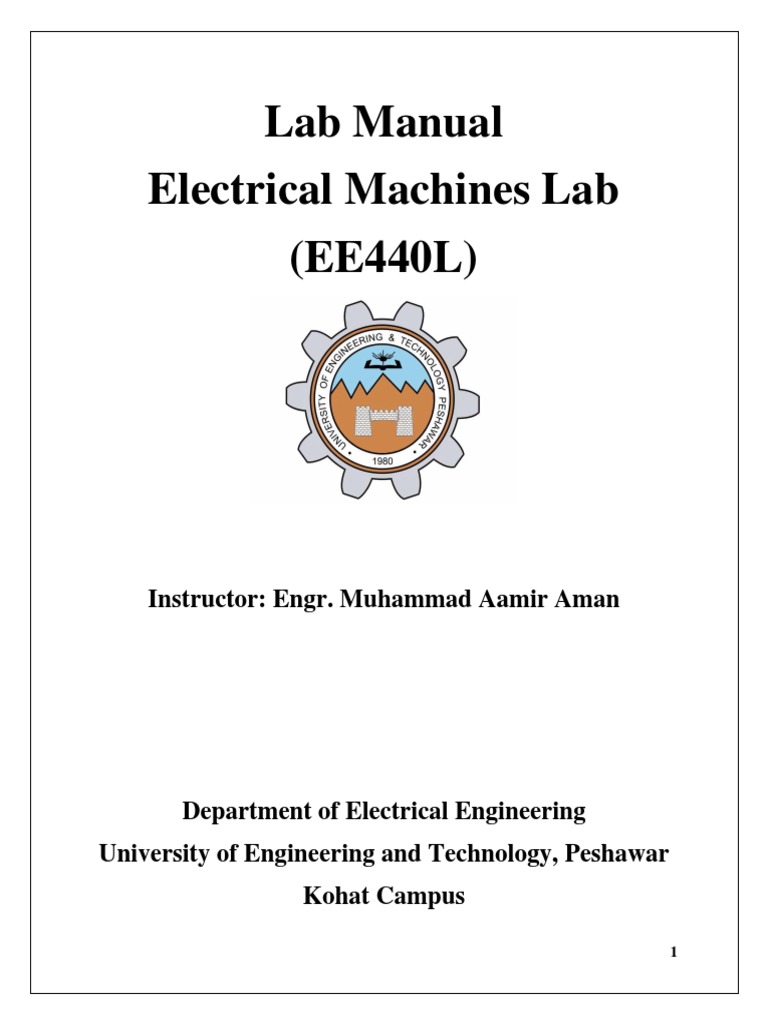 Electrical Machines Lab Manual | PDF | Electric Motor | Transformer