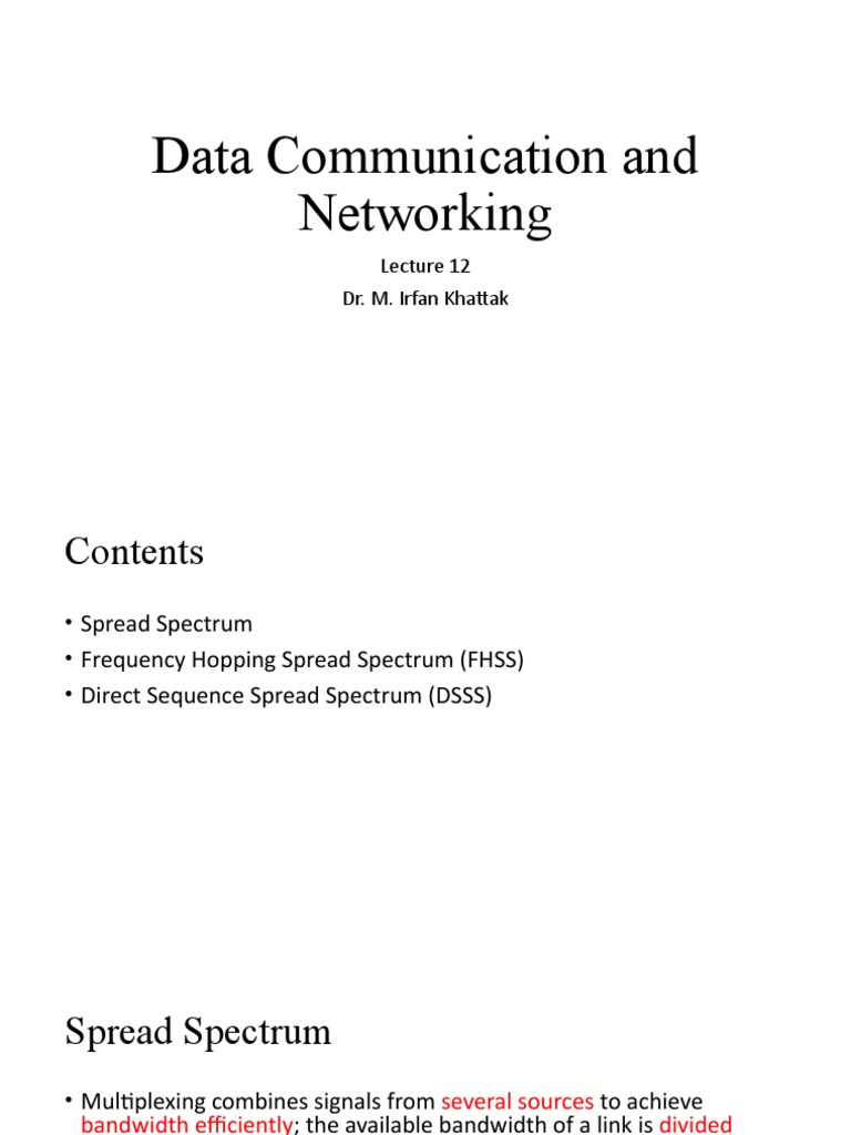 Spread Spectrum Techniques in Networking | PDF | Modulation | Multiplexing