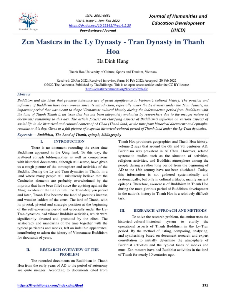 Zen Masters in The Ly Dynasty - Tran Dynasty in Thanh Hoa | PDF | Zen ...