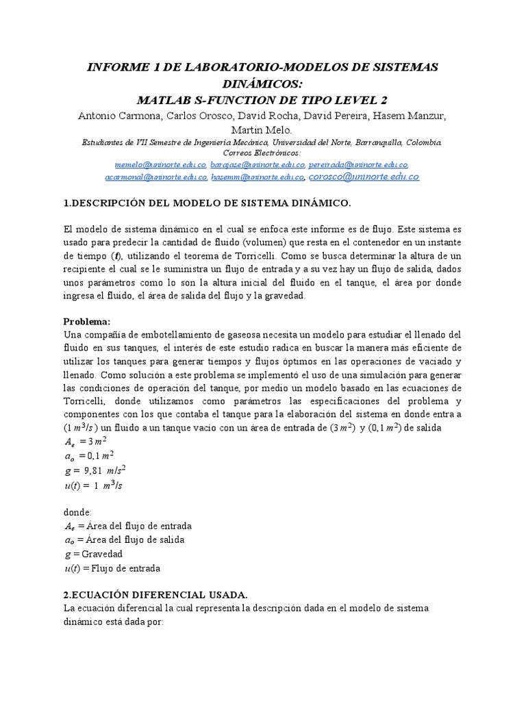 Taller Modelos | PDF | Ecuaciones | Simulación