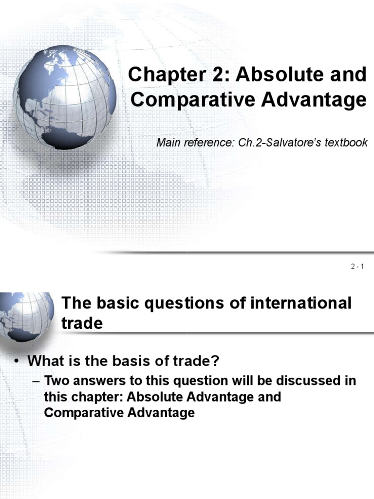 Slides Chapter 02 | PDF | Comparative Advantage | Value (Economics)