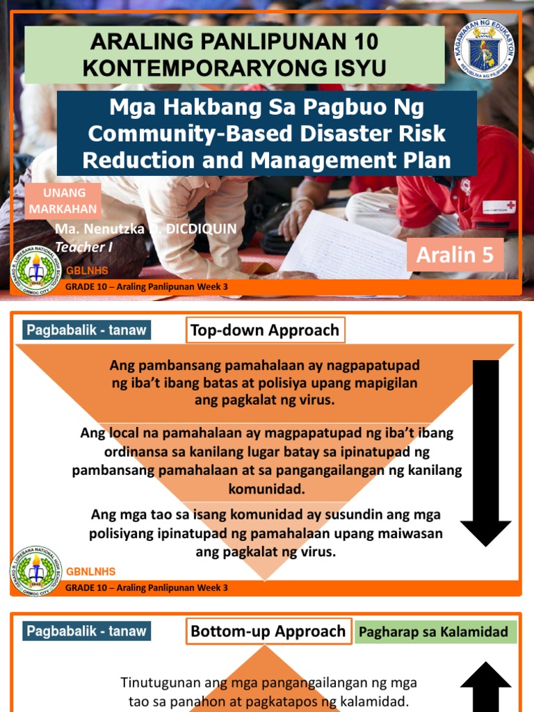 Lesson 5 Mga Hakbang Sa Pagbuo NG CBDRRM Plan | PDF