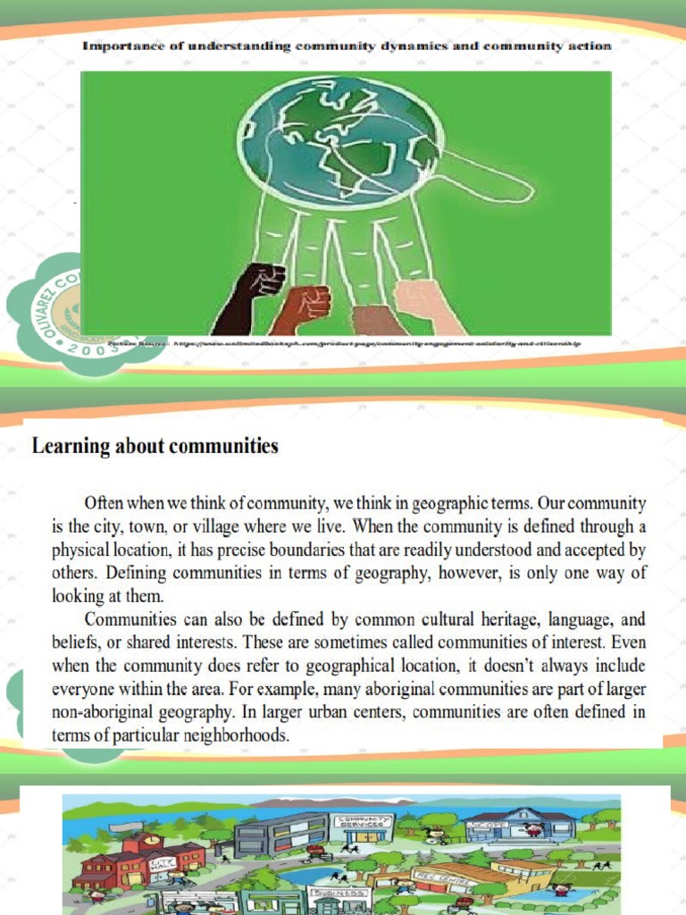 Importance of Understanding Community Actions and Community Dynamics | PDF
