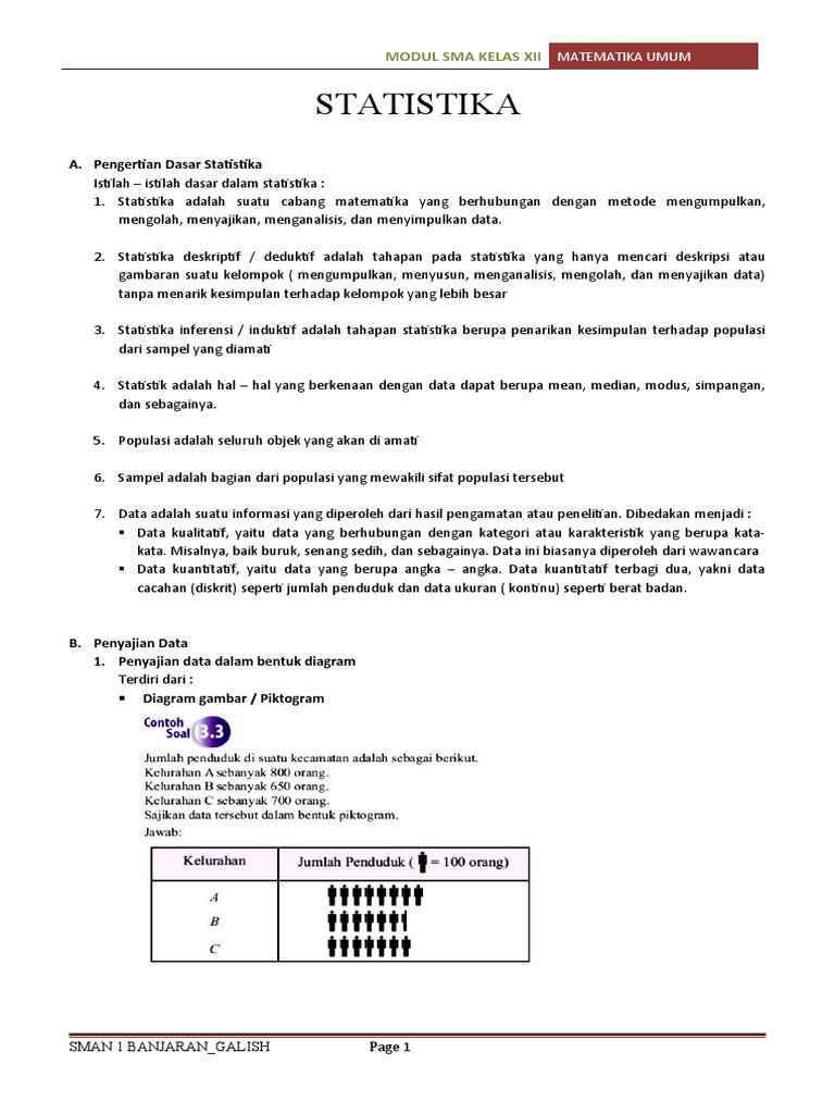 Rangkuman STATISTIKA - SMA | PDF