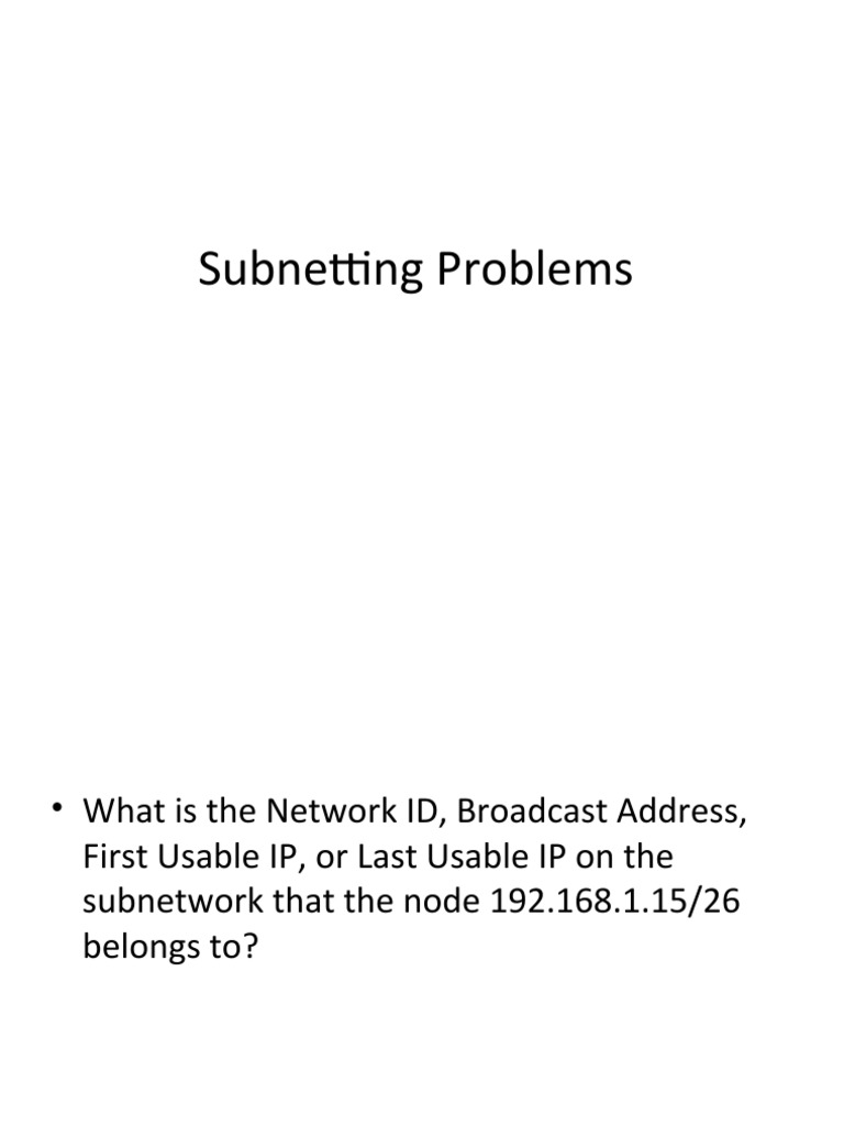 04 Subnetting Problems | PDF | Internet Protocols | Routing