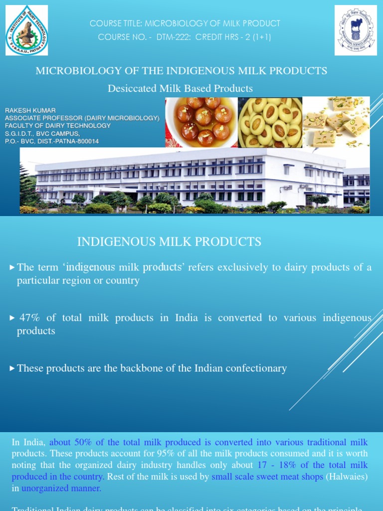 8th PPT of Microbiology of Indigenous Milk Products Desiccated Milk Based Products 1 | PDF ...