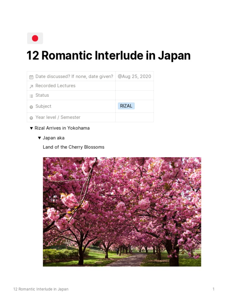 12 Romantic Interlude in Japan | PDF | Japan