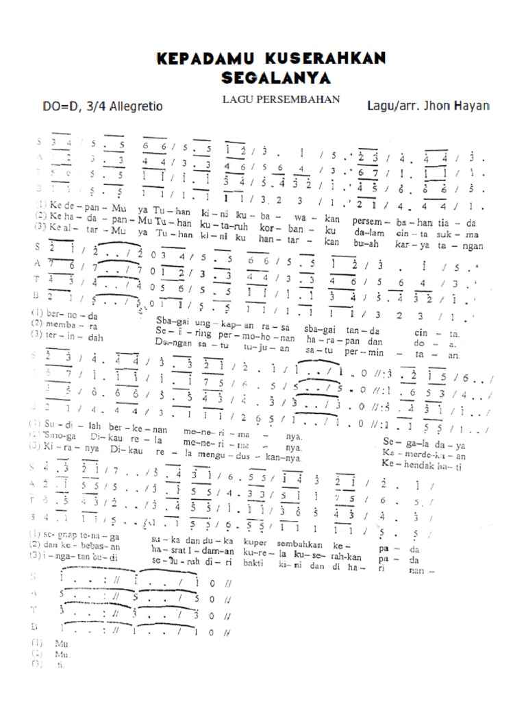 Kepadamu Kuserahkan Segalanya Persembahan Pdf