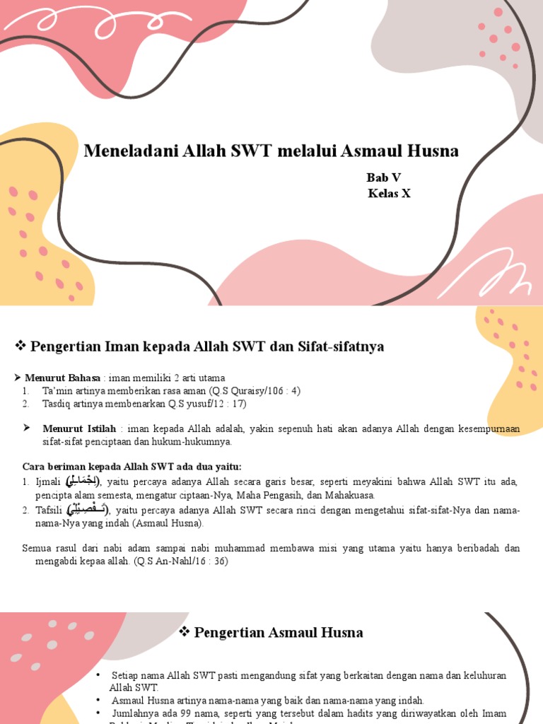 Meneladani Allah SWT Melalui Asmaul Husna | PDF