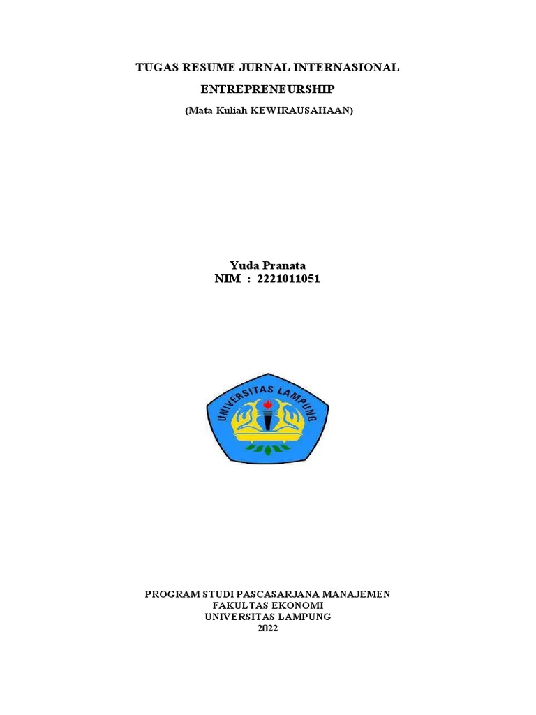 UNILA - Resume Jurnal Internasional - Yuda Pranata | PDF