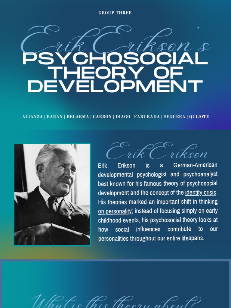 Erik Erikson&#039;s Psychosocial Theory of Development | PDF | Developmental ...