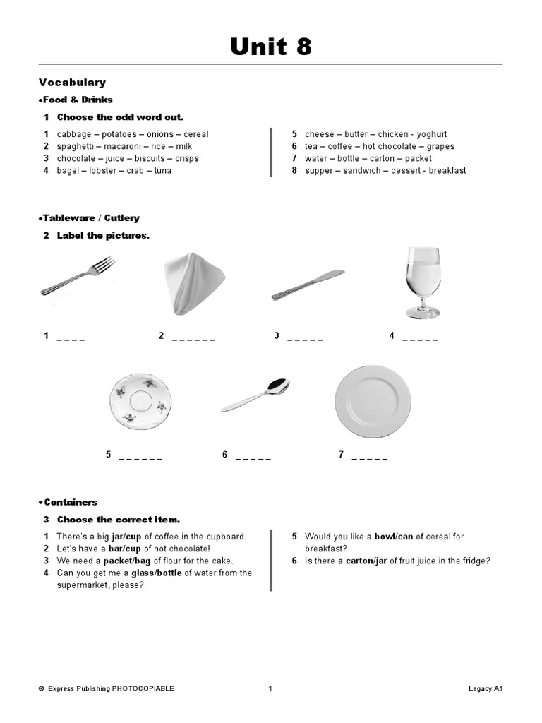 08 LEGACY A1 Unit 8 | PDF | Pancake | Meal